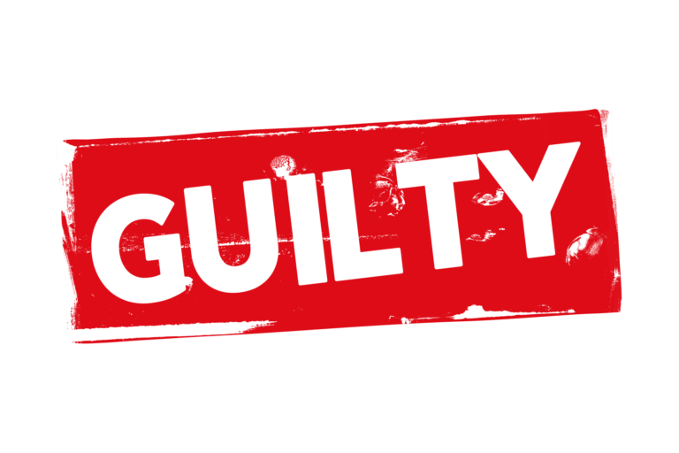 Grunge guilty label PNG and PSD - PSDstamps